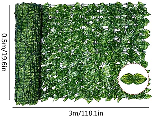 expandable faux privacy fence Artificial Ivy Leaf Screening Roll 0.5x3M Privacy Hedging Wall Landscaping Garden Fence UV Fade Protected | Artificial Faux Ivy Fencing Panel ( Color : Watermelon Leaf )