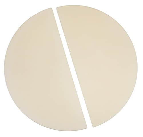 DaYvlen Dia 14 1/5-in Half-Moon Ceramic Heat Deflector Plates for Kamado Joe Classic Grills
