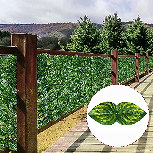 expandable faux privacy fence Artificial Ivy Leaf Screening Roll 0.5x3M Privacy Hedging Wall Landscaping Garden Fence UV Fade Protected | Artificial Faux Ivy Fencing Panel ( Color : Watermelon Leaf )
