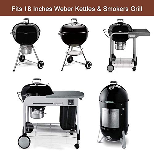 Hisencn 7432 Cooking Grid, 85042 Lower Grate, 63013 Charcoal Grates for Weber 18-inch Smokey Mountain Cooker, Charcoal Smoker Grill