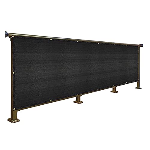 MGCD Balcony Privacy Screen, HDPE Garden Screening Shade Netting, 5M Outdoor Anti-Peeping Fence, Double-Sided Wall-Mounted Sunscreen (Color : Black, Size : 0.9x5m)