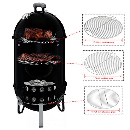 Hisencn 7432 Cooking Grid, 85042 Lower Grate, 63013 Charcoal Grates for Weber 18-inch Smokey Mountain Cooker, Charcoal Smoker Grill