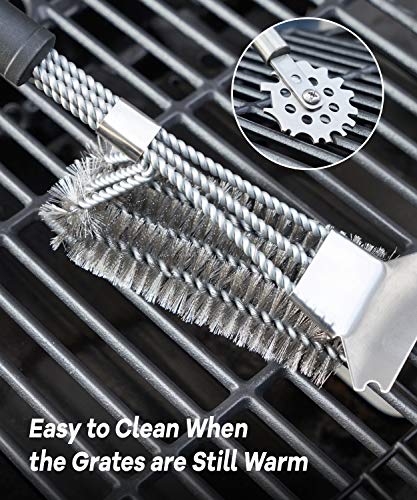 SHINESTAR Cast Iron Grill Grates for Nexgrill 4-5 Burner Grills, 720-0830H, 720-0830A, 720-0783E, 720-0697, 720-0888, 17 x 13 1/4 Inch,2 Pack