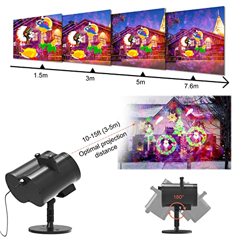 Holiday Projector Lights Outdoor Halloween Christmas LED Projector Lights 3D Ocean Wave & 20 Patterns Projection Light with Remote for Holiday Birthday Xmas Party Landscape Decorations