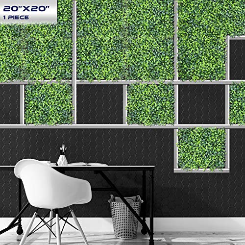 Windscreen4less Artificial Faux Ivy Leaf Decorative Fence Screen 20'' x 20" Boxwood/Milan Leaves Fence Patio Panel 1 Pcs