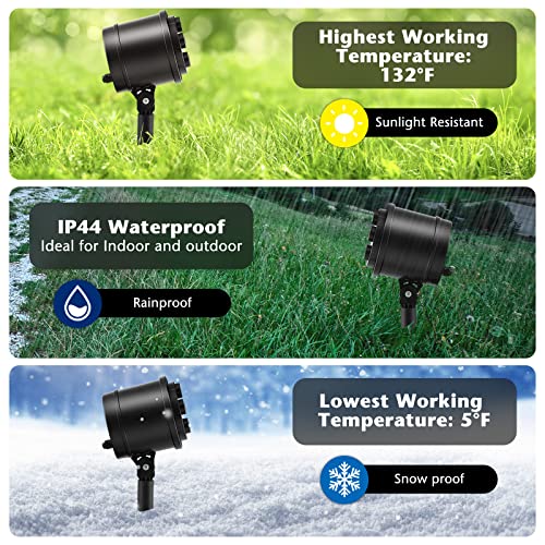 Goplus Christmas Projector Lights, Rotating Projection Lamp with 65° Adjustable Angle, Lawn Stake, Water Proof Landscape Decorative Lighting for Christmas, Holiday, Party, Garden