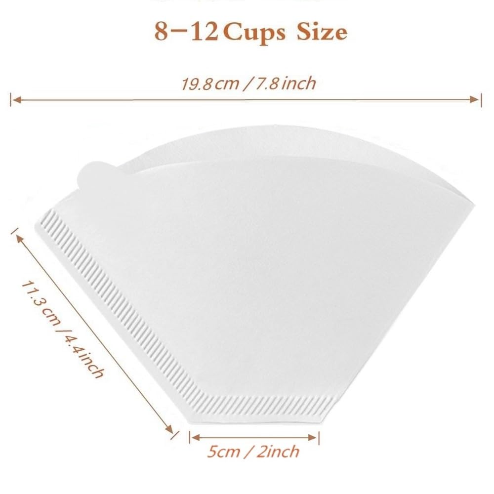 #4 White Paper Filters, Coffee Filter #4 Cone Paper Filters 8-12 Cups, Disposable for Pour Over and Drip Coffee Maker (White, #4 U-shaped 100 Count)