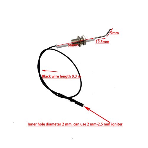 METER STAR CE/CSA AA Igniter 1.5V Pulse Wire Spark Igniter Kit, 220315 US DHLG-1C 1705, Ceramic Electrode Ignition Spark Plug 12 Inch Wire Long