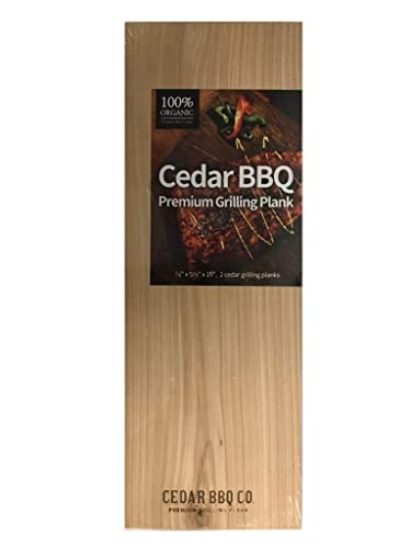 Cedar BBQ Premium Cedar Grilling Planks - 2 Piece Set - 5.5" x 15" - Western Red Cedar - Perfect Smoky Cedar Flavor