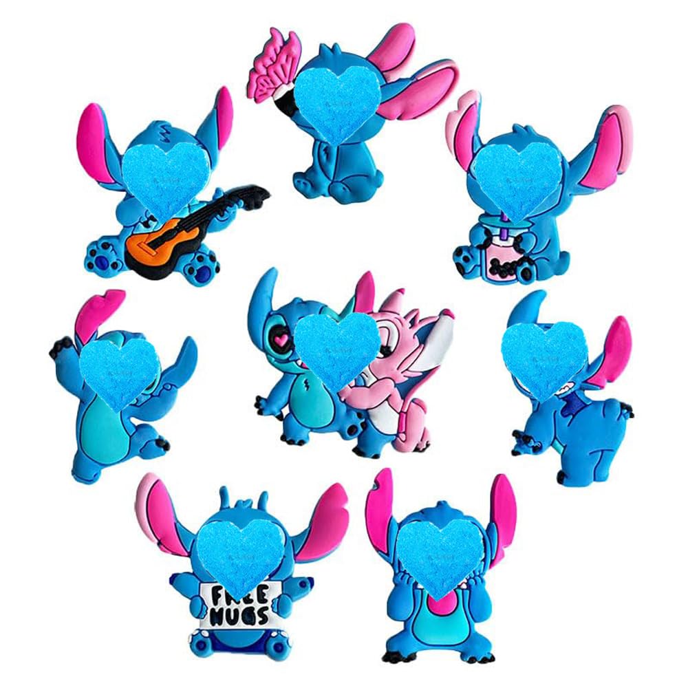 ZOSTLAND Blue ET Monster Baby Shoe Charms Cartoon PVC Resin Shoe Decoration Accessories for Teen Girls Boys Women Men Adult Adult Birthday Gift (Alien-8pcs)