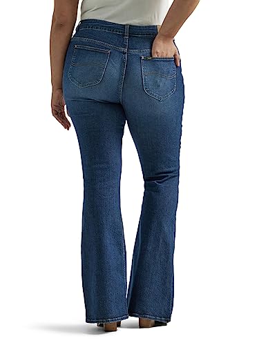 Lee Women's Size Legendary Mid Rise Flare Jean, Inner Strength, 18 Plus Petite