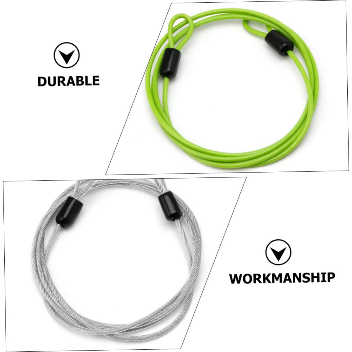 OSALADI 3pcs Wire Rope Metal Lock Steel Wire Lock Cable Green Lock Rope Road Bike Looped Bike Cable Lock Cable with Aksesuar? Kilidi Heavy Duty Bike Lock Padlock Cable Ring Security Lock