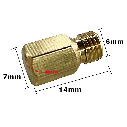MENSI Propane Lpg Natural Gas Pipe Water Heater DIY Burner Parts Brass Jet Nozzles 10Pcs Per Pack (M6X0.75/1.4mm(Natural))