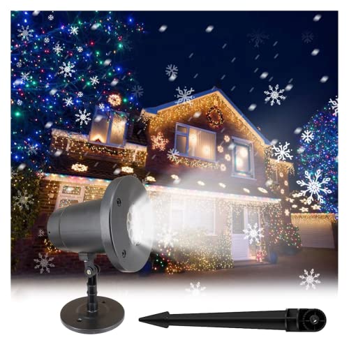 Kadlawus Christmas Projector Light Snow Projection Light LED Snow Show Projector Outdoor, Snowfall Show Lights Waterproof Christmas Decoration Lighting