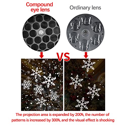 Kadlawus Christmas Projector Light Snow Projection Light LED Snow Show Projector Outdoor, Snowfall Show Lights Waterproof Christmas Decoration Lighting