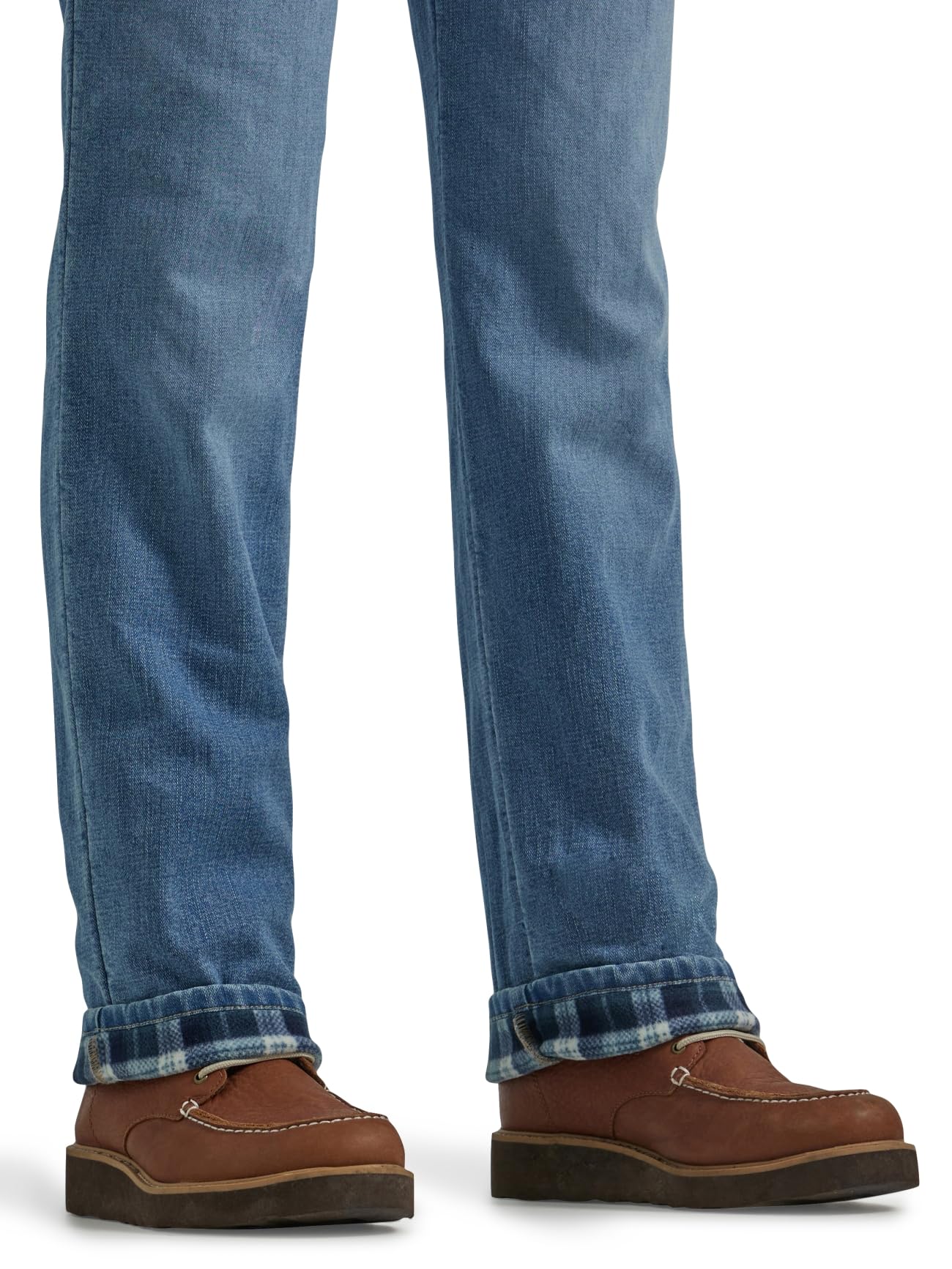 Lee Women's Relaxed Fit Straight Leg Jean, Fleece-Lined Alpine Frost, 8 Short