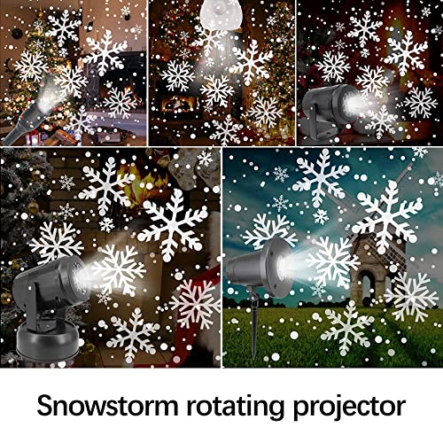 Kadlawus Christmas Projector Light Snow Projection Light LED Snow Show Projector Outdoor, Snowfall Show Lights Waterproof Christmas Decoration Lighting