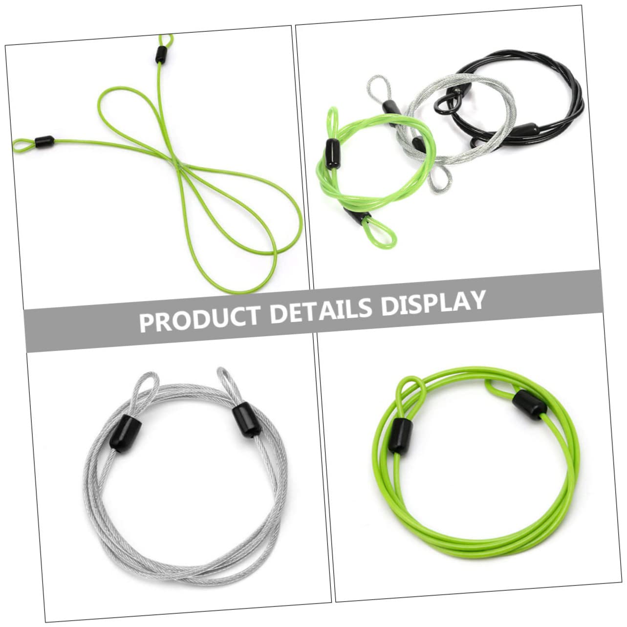 OSALADI 3pcs Wire Rope Metal Lock Steel Wire Lock Cable Green Lock Rope Road Bike Looped Bike Cable Lock Cable with Aksesuar? Kilidi Heavy Duty Bike Lock Padlock Cable Ring Security Lock