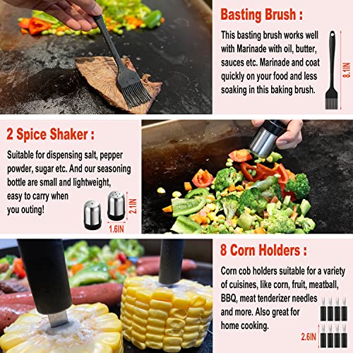 N NOBLE FAMILY 38PC Flat Top Grill Griddle Accessories Set - Must Have for Your Outdoor Griddle with Professional Griddle Spatula, Cleaning Kit, Grill Basting Cover - Ideal Griddle Gift for Men Women