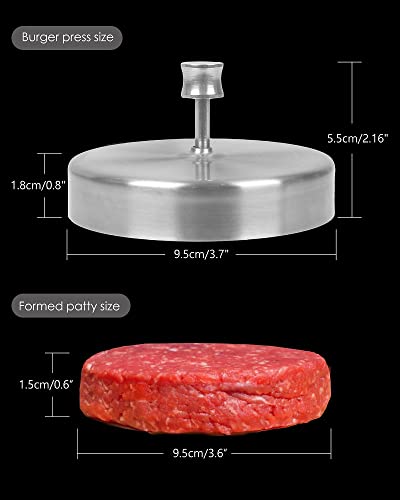 Burger Press - Hamburger Patty Maker, 3.6"/9.5cm Stainless Steel Pie Press Mold.