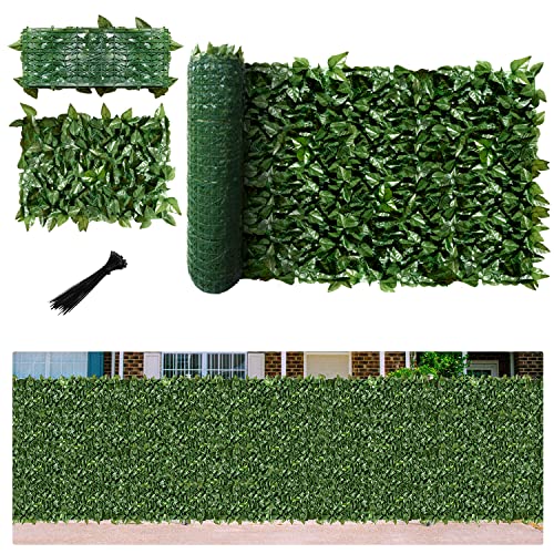 FLORALEAF Artificial Ivy Privacy Fence Screen 3'x8' Artificial Hedge Leaf and Faux Ivy Vine Leaf Fence Wall Decoration for Outdoor Garden, Yard Decore