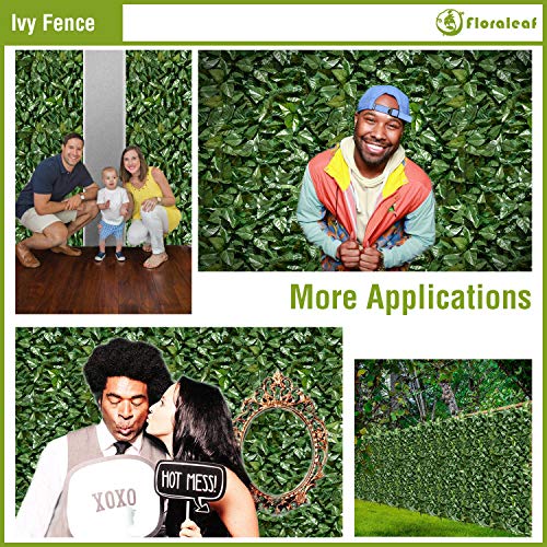 FLORALEAF Artificial Ivy Privacy Fence Screen 3'x8' Artificial Hedge Leaf and Faux Ivy Vine Leaf Fence Wall Decoration for Outdoor Garden, Yard Decore