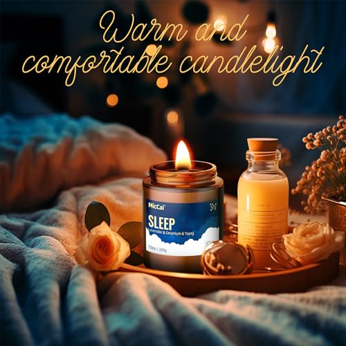 MicCai Scented Candles 7oz, Sleep Candles for Home Scented, Scented Candle Set for Stress Relief and Promote Sleep, Candles Gifts for Women and Men (2 Pack)
