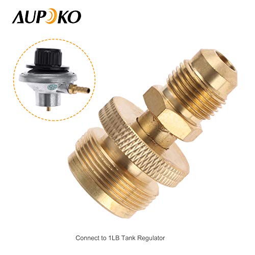 Aupoko 1LB Portable Propane Tank Cansiter Regulator Adapter Connection to 3/8" Male Flare (5/8"-18UNF) Thread, Camping Grill Stove Parts for Heaters, Burner, Cooker