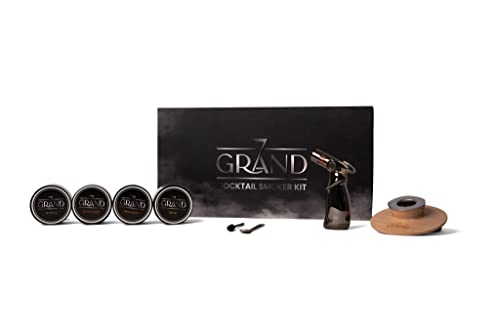 7Grand Cocktail Smoker Kit with Torch and Wood Chips (Butane Not Included) – Smoker for Old Fashioned Cocktails with Cocktail Smoker Top – Whiskey Smoker