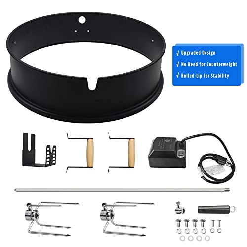 MARS CAMP Upgraded Rotisserie Ring Kit for All Weber 22 Inch Charcoal Kettle and Other Similar Grills,with Well-Balanced Construction & Poweful Motor