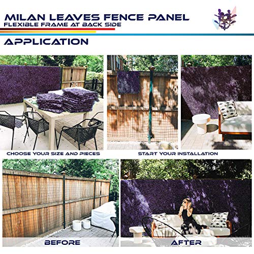 Windscreen4less Artificial Plant Leaves Faux Ivy Leaf Decorative Wall Fence Screen 20'' x 20" Purple Peanut Leaves 2 Pcs