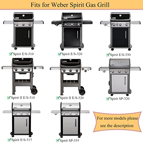 MOASKER 15-1/4" 7636 Grill Flavorizer Bars for Weber Spirit II E-310 S-310 E-320 S-320, Porcelain-Enameled Heat Plates for Weber Spirit E/S-310, E/S-320 Series Model (with Front Control Knobs), 67046