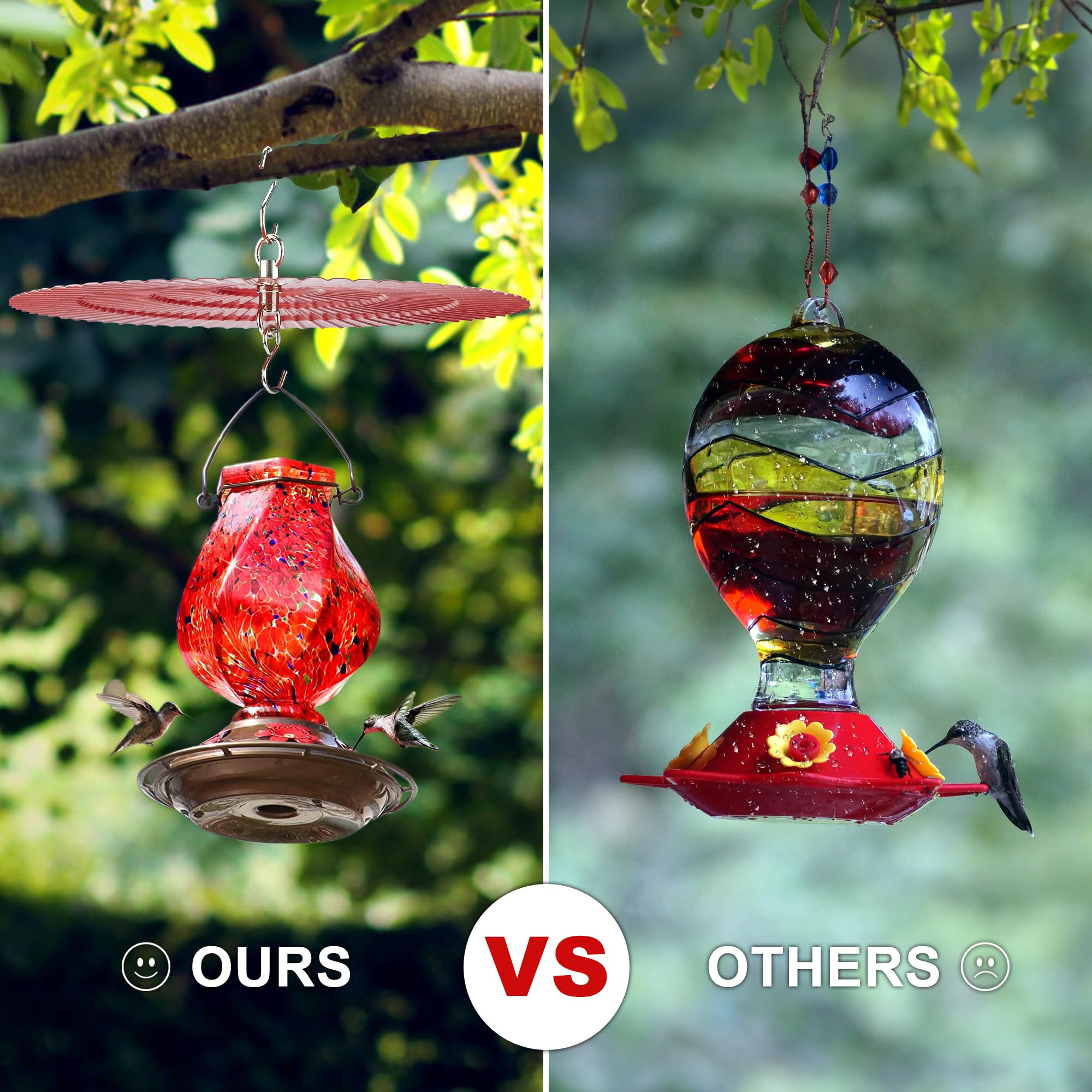11.2" Metal Bird Feeder Rain Guard, Red Dome Shield Cover Umbrella Shade for Hummingbird Oriole Feeder, Squirrel Baffles for Bird Feeders