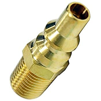 Seihao 1Pcs Propane Quick Connect Fitting Adapter 1/4 Inch Male NPT Thread with Full Flow Male Plug 100% Brass for RV BBQ