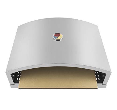 Open Faced Grill Pizza Oven for Gas or Charcoal Grill, Includes Ceramic Pizza Stone