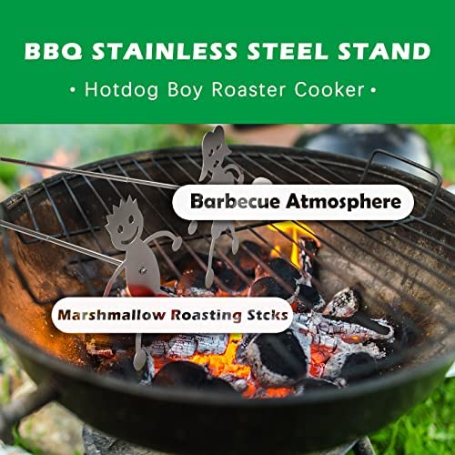 Retractable Funny Marshmallow Roasting Sticks 28.5 inch,Funny Stainless Steel Barbecue Forks,Hot Dog Bbq Sticks…