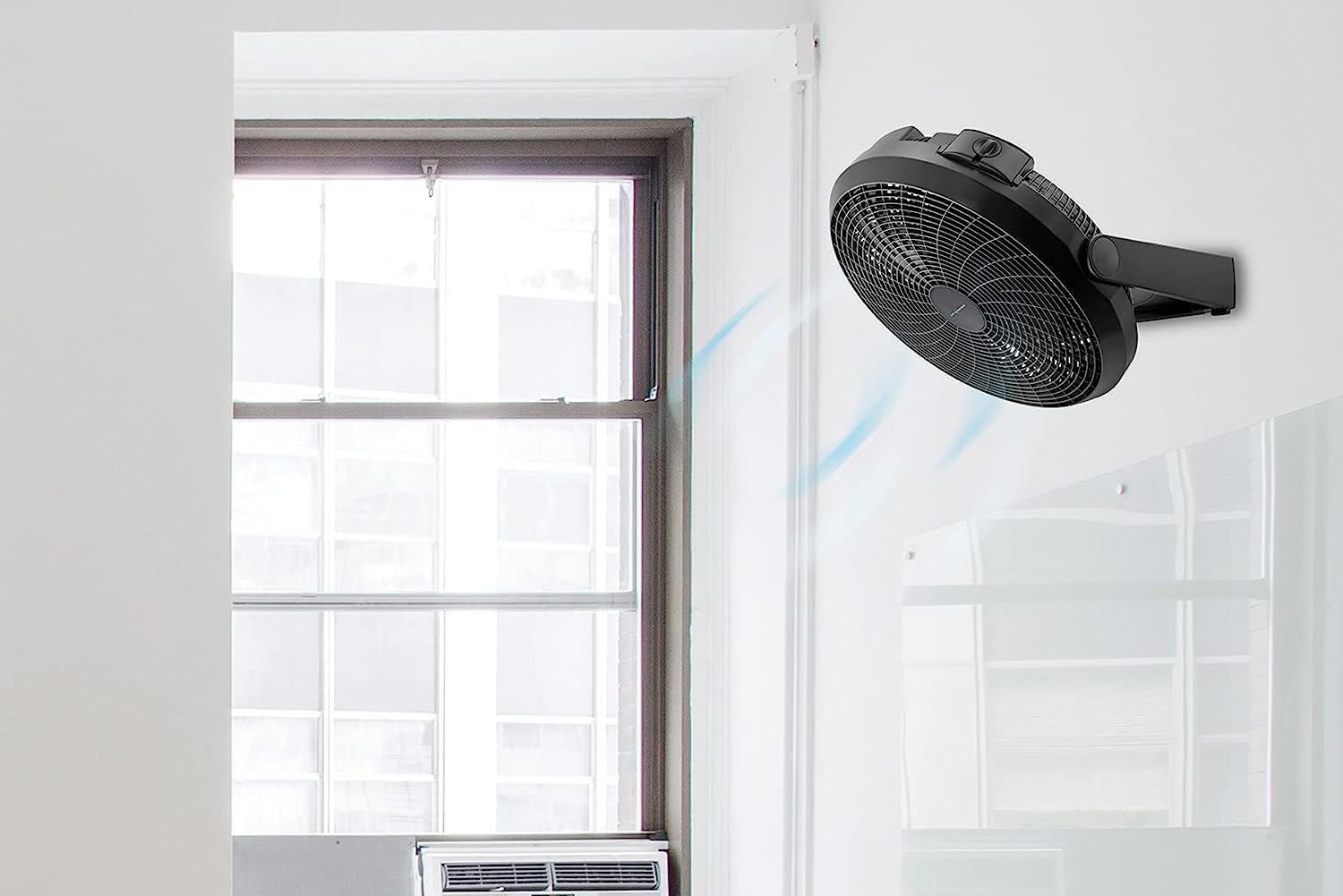 SOHLER 20 Inch High Velocity Powerful Air Circulator Fan, Ideal for Home, Bedroom, Wall Mount Option, White Noise Quiet Operation, 3 Speed Settings, Adjustable 180° Tilt, Black