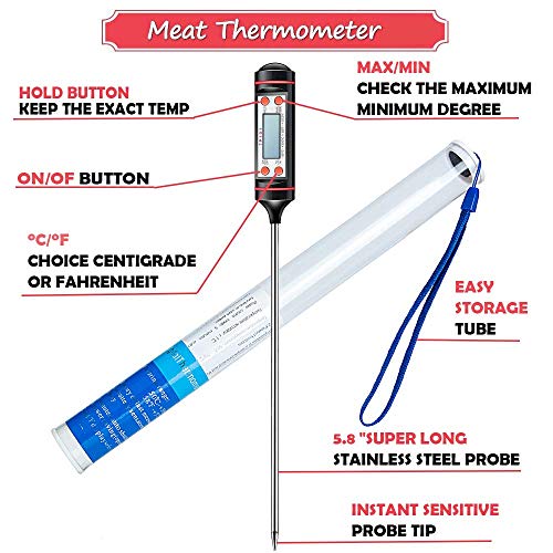 Beer Can Chicken Holder Combo with Free Meat Thermometer- Vegetable Grill Basket-BBQ Grilling Gifts for Men Accessories-Roaster Rack - Vertical Stand for Kabob-Fish-Turkey-Fits Outside Smoker