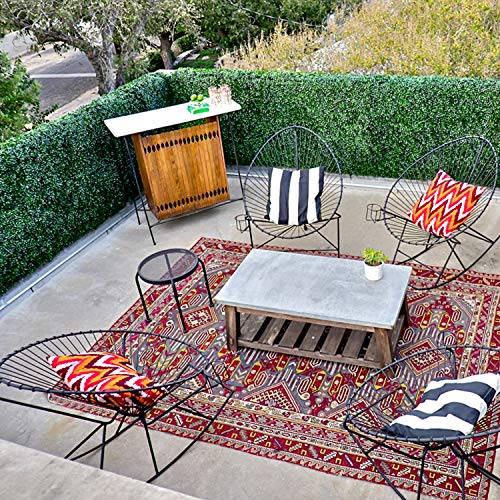 Windscreen4less Artificial Faux Ivy Leaf Decorative Fence Screen 20'' x 20" Boxwood/Milan Leaves Fence Patio Panel, Harmonious Boxwood 2 Pieces
