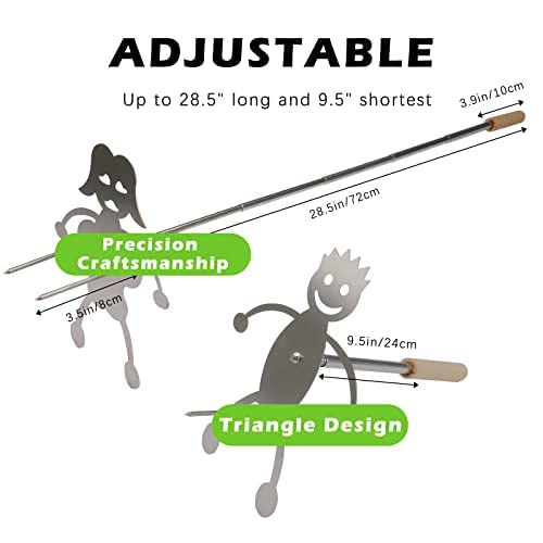 Retractable Funny Marshmallow Roasting Sticks 28.5 inch,Funny Stainless Steel Barbecue Forks,Hot Dog Bbq Sticks…