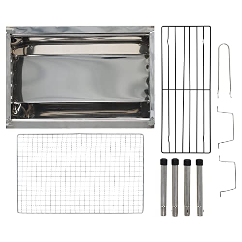 Neature Portable Charcoal Grill for Camping - 8.5in Tall BBQ Grill with Charcoal Fuel for Campsite or Backyard