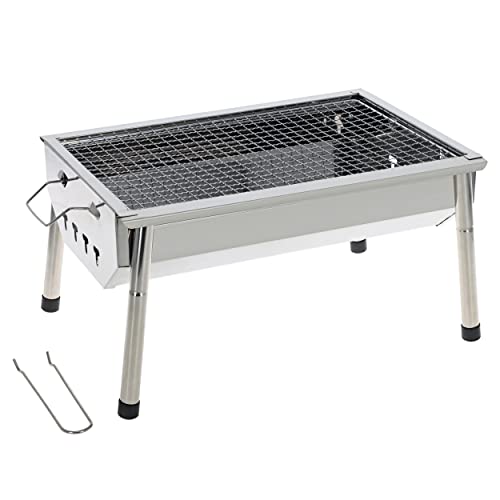 Neature Portable Charcoal Grill for Camping - 8.5in Tall BBQ Grill with Charcoal Fuel for Campsite or Backyard