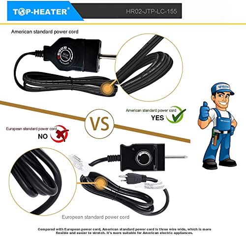 Adjustable Thermostat Probe Cord for Masterbuilt Smokers & Electric Griddles，Outdoor/Household Electric Smoker,Power Cord with Thermostat Control,HR Huare Technology 15A/125V