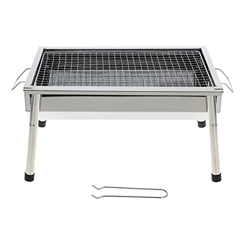 Neature Portable Charcoal Grill for Camping - 8.5in Tall BBQ Grill with Charcoal Fuel for Campsite or Backyard