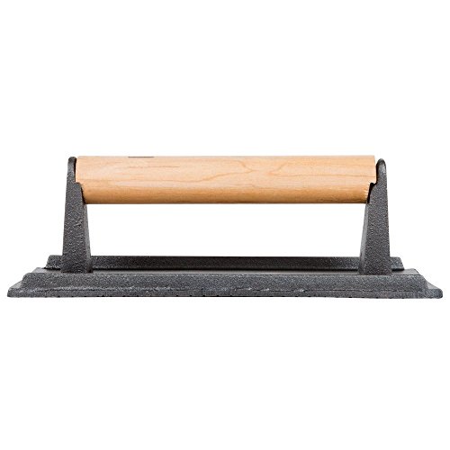 Tezzorio (Set of 3) Cast Iron Steak Weight/Bacon Press with Wooden Handle, 8 x 4-Inch Heavy-Weight Grill Press, Commercial Grade Burger/Panini Weight Press