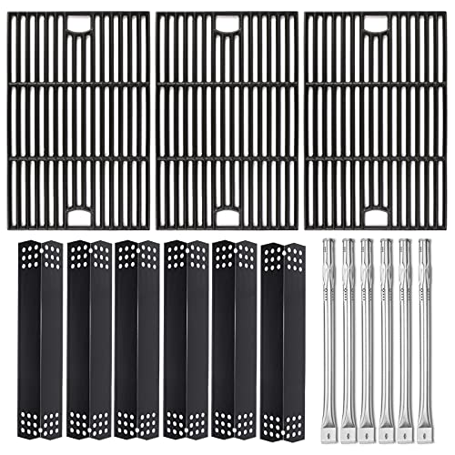 Hisencn Grill Parts Kit for Home Depot Nexgrill 6 Burner 720-0896E, 720-0896B, 720-0896C Gas Grill, Stainless Steel Grill Burners, Heat Plates Tent Shields Flame Tamers, Cooking Grates Grid