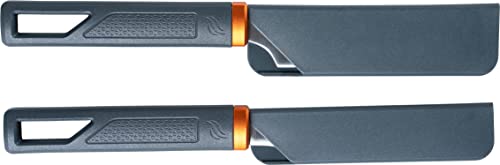 Blackstone 5433 Knife Roll Kit 1 Silicone Prep Mat, Integrated Salt and Pepper Shaker, 1 Large Prep Knife, 1 Small Prep Knife, 1 Containment Tube, Stainless Steel, Chef Travel Roll Bag/Case Orange