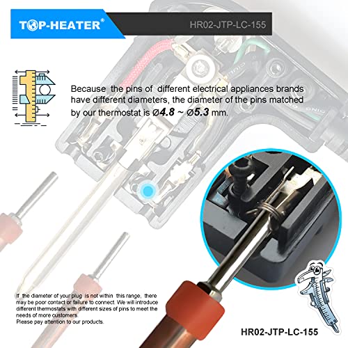 Adjustable Thermostat Probe Cord for Masterbuilt Smokers & Electric Griddles，Outdoor/Household Electric Smoker,Power Cord with Thermostat Control,HR Huare Technology 15A/125V