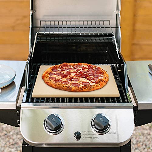 Arcedo Baking Stone for Bread, 15 x 12 Inch Rectangular Pizza Stone for Oven and Grill, Heavy Duty Ceramic Pizza Pan, Thermal Shock Resistant Pizza Grilling Stone for Pizza, Bread, Pies and More