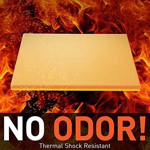 Arcedo Baking Stone for Bread, 15 x 12 Inch Rectangular Pizza Stone for Oven and Grill, Heavy Duty Ceramic Pizza Pan, Thermal Shock Resistant Pizza Grilling Stone for Pizza, Bread, Pies and More